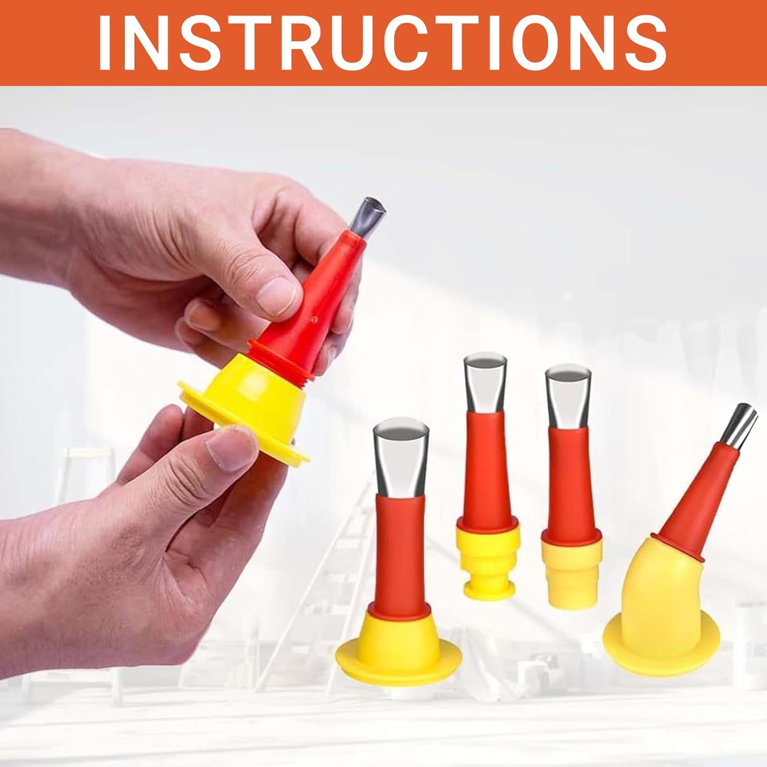 Caulking Reusable Applicator Nozzle,24 Pieces Stainless Steel Monoblock ...