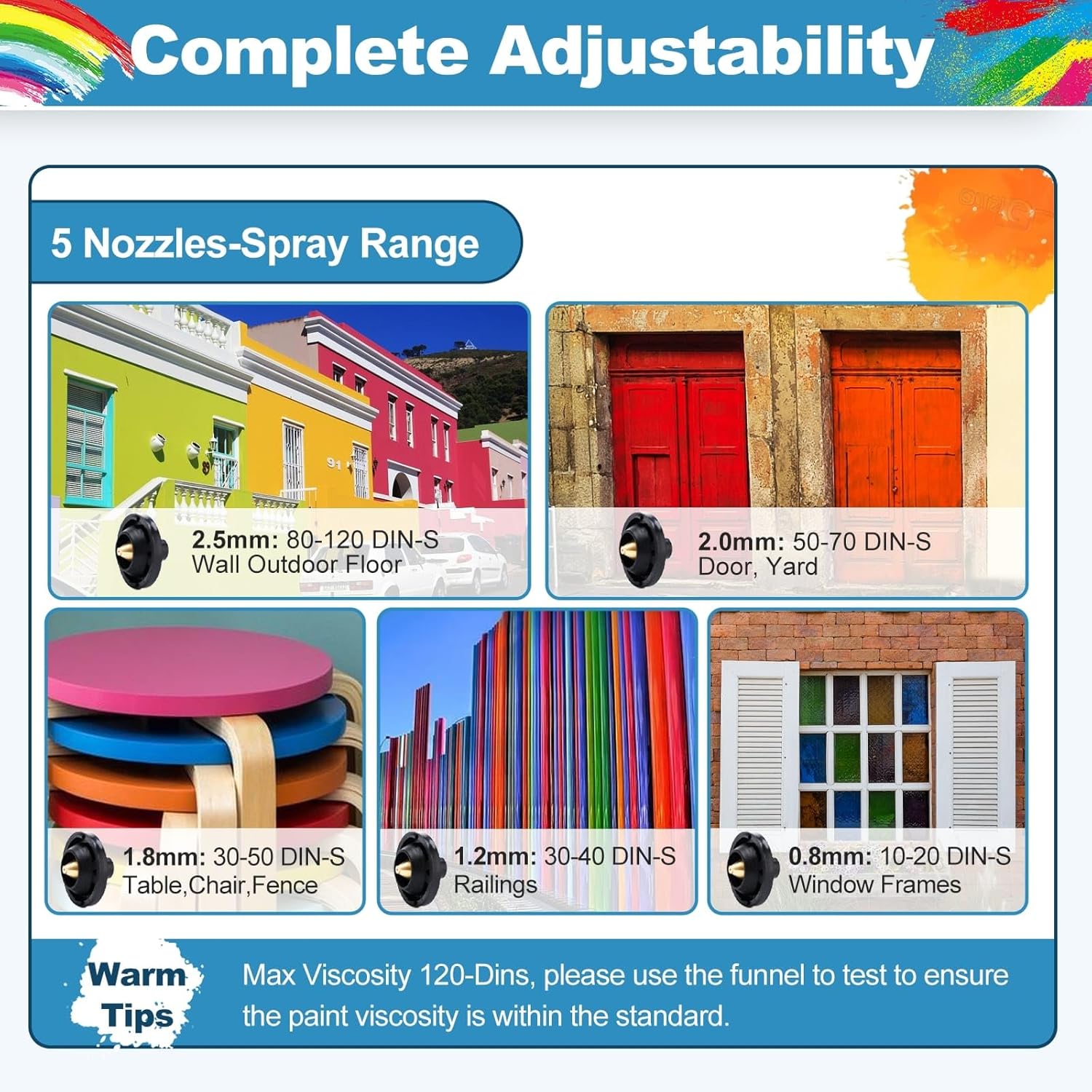 800W Paint Sprayer, HVLP Electric Paint Sprayer with 1400ML Tank, Fence ...