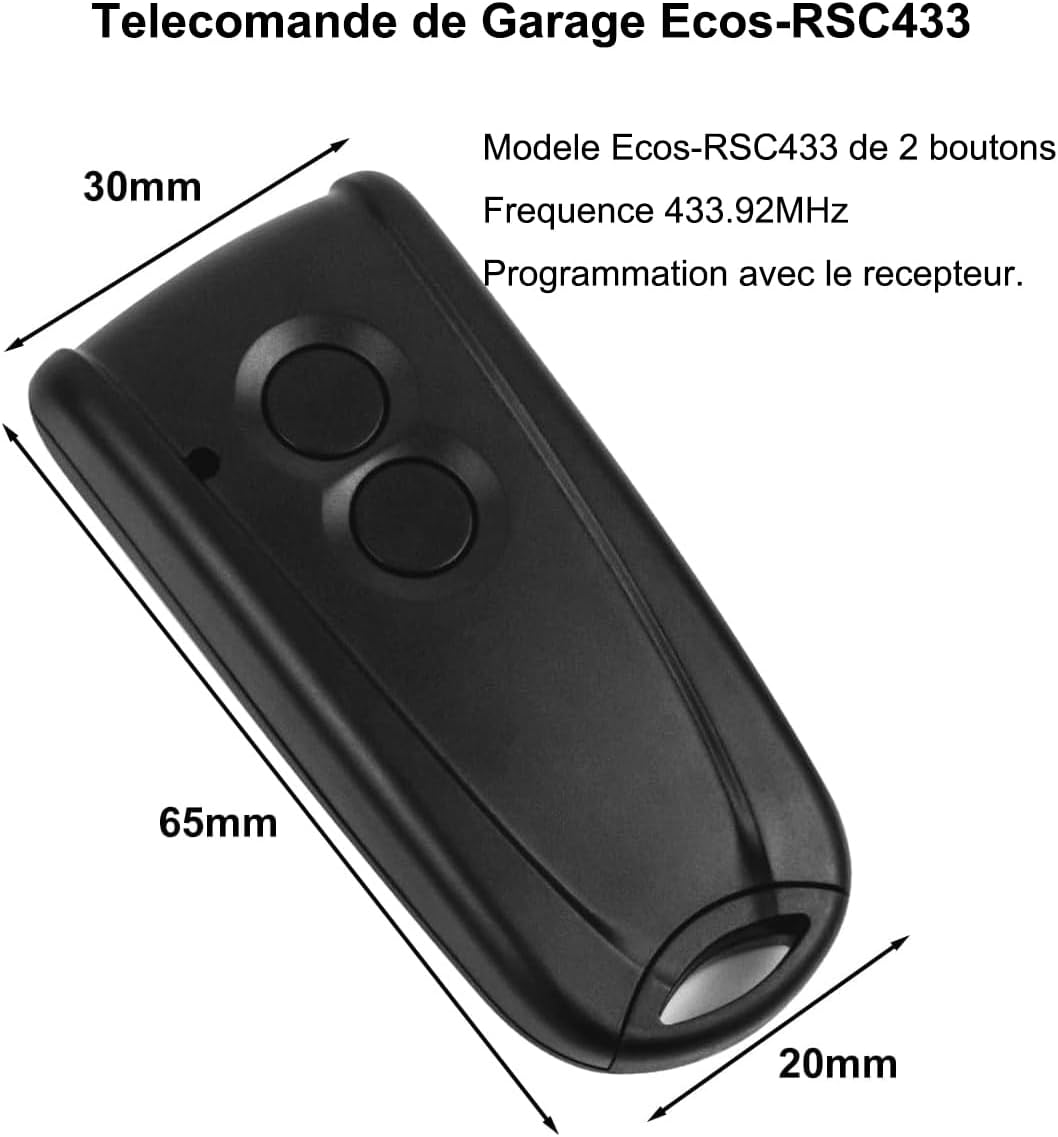 EcosRSC433 Garage Remote Control 433Mhz Gate Remote Control Replacer ...