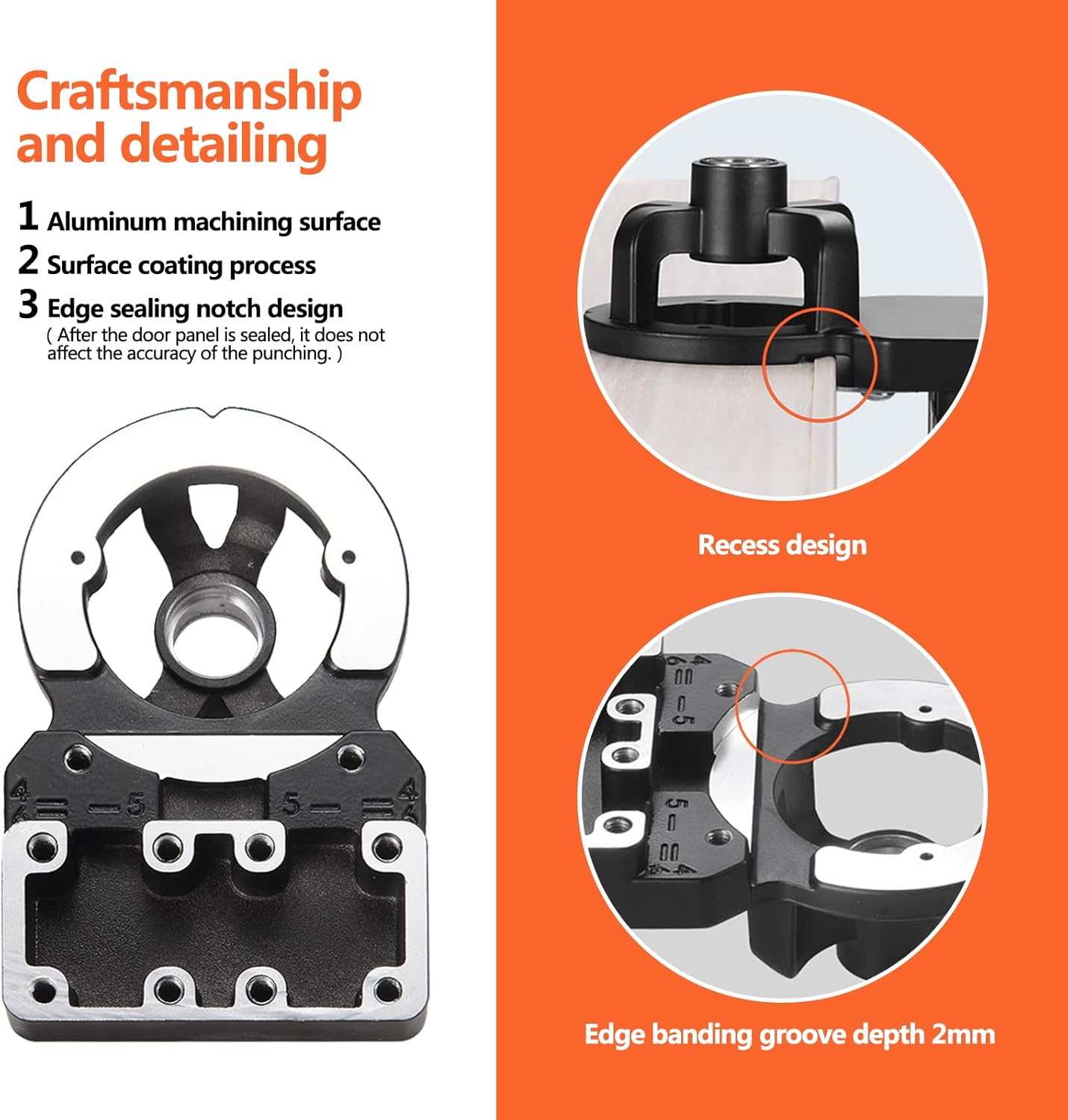 35mm Concealed Door Hinge Jig, Precise Locking Cabinet Hinge Jig, Aluminum Alloy Pocket Hole Jig ...