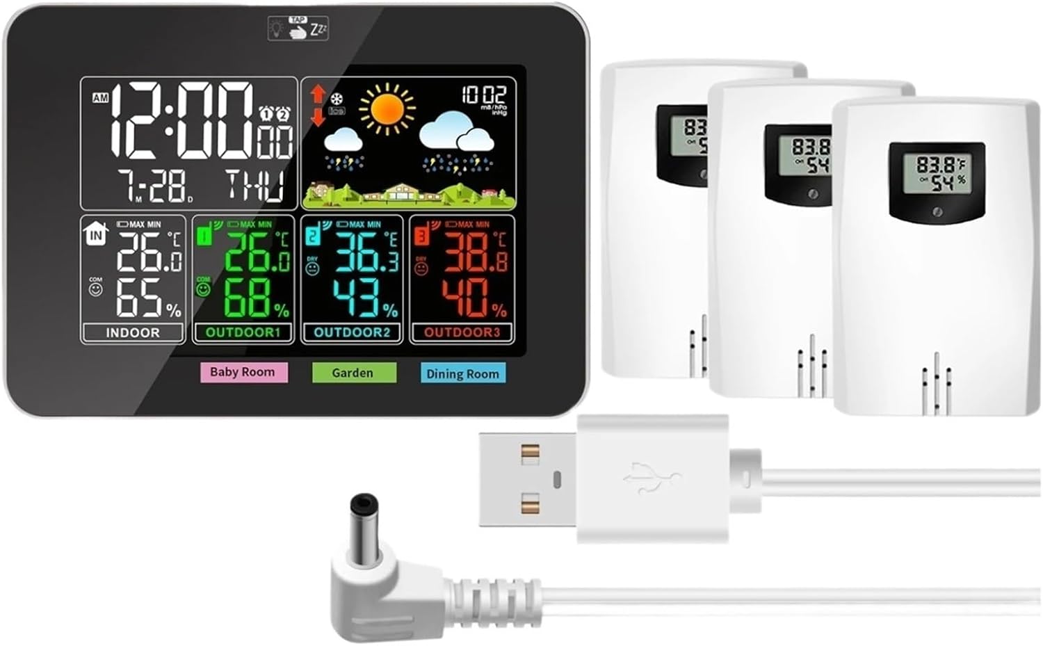 Weather Thermometer, Wireless Indoor Outdoor Weather Stations ...