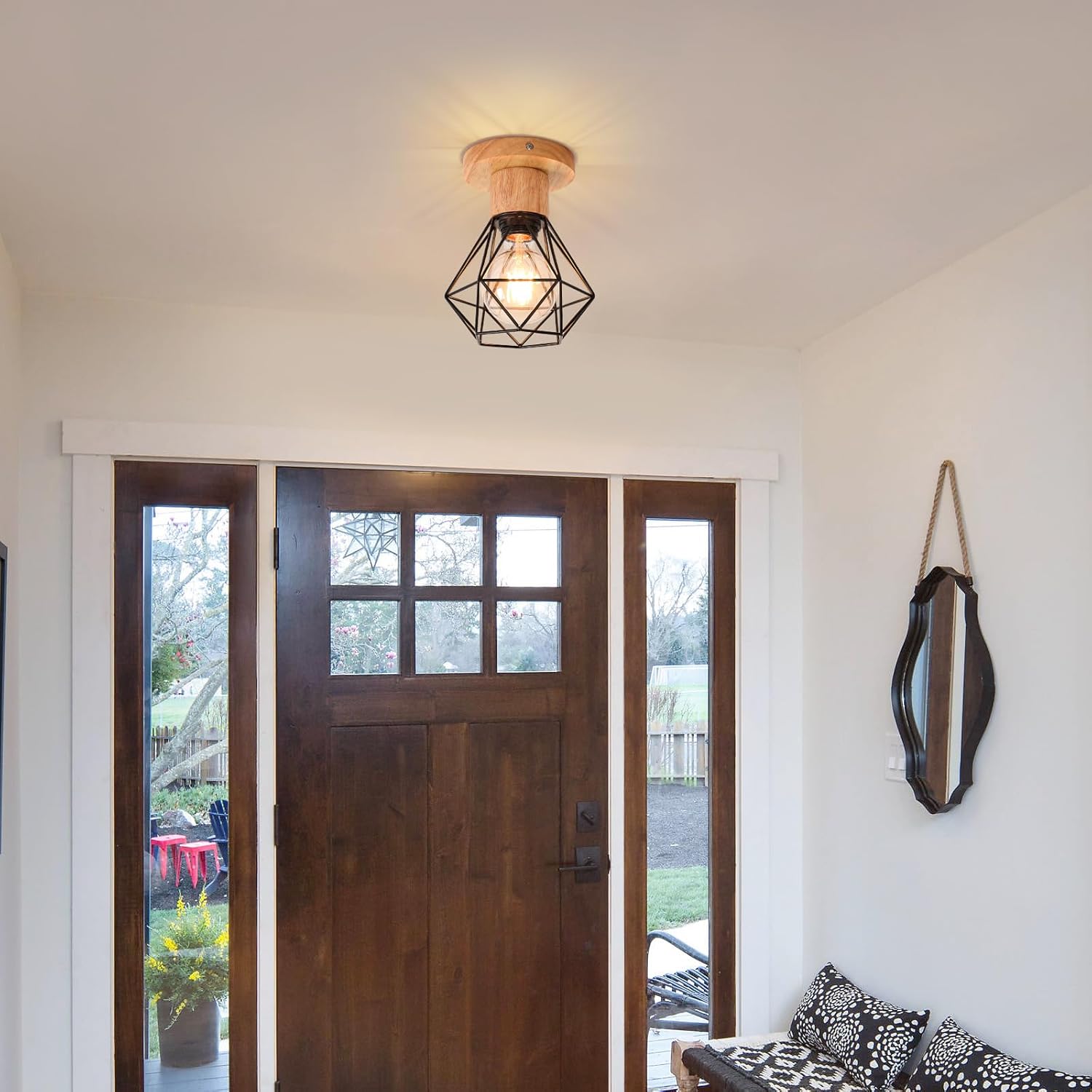 Retro Ceiling Lights Vintage Ceiling Light Black Modern Ceiling Lamp ...