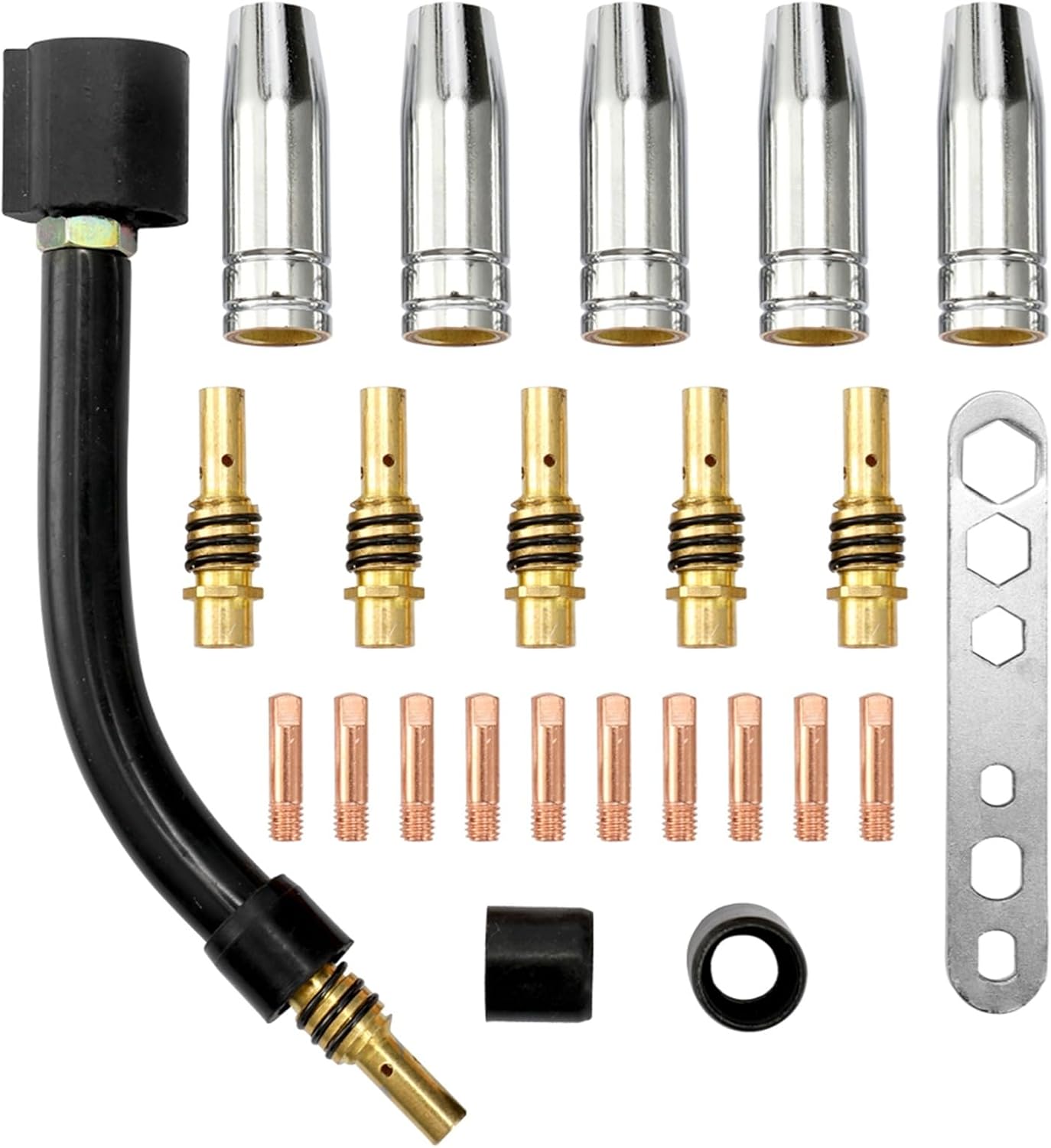 24pcs SET 15AK TORCH CONSUSABLE Electrode Guard Cup Cup Link Tips Tips ...