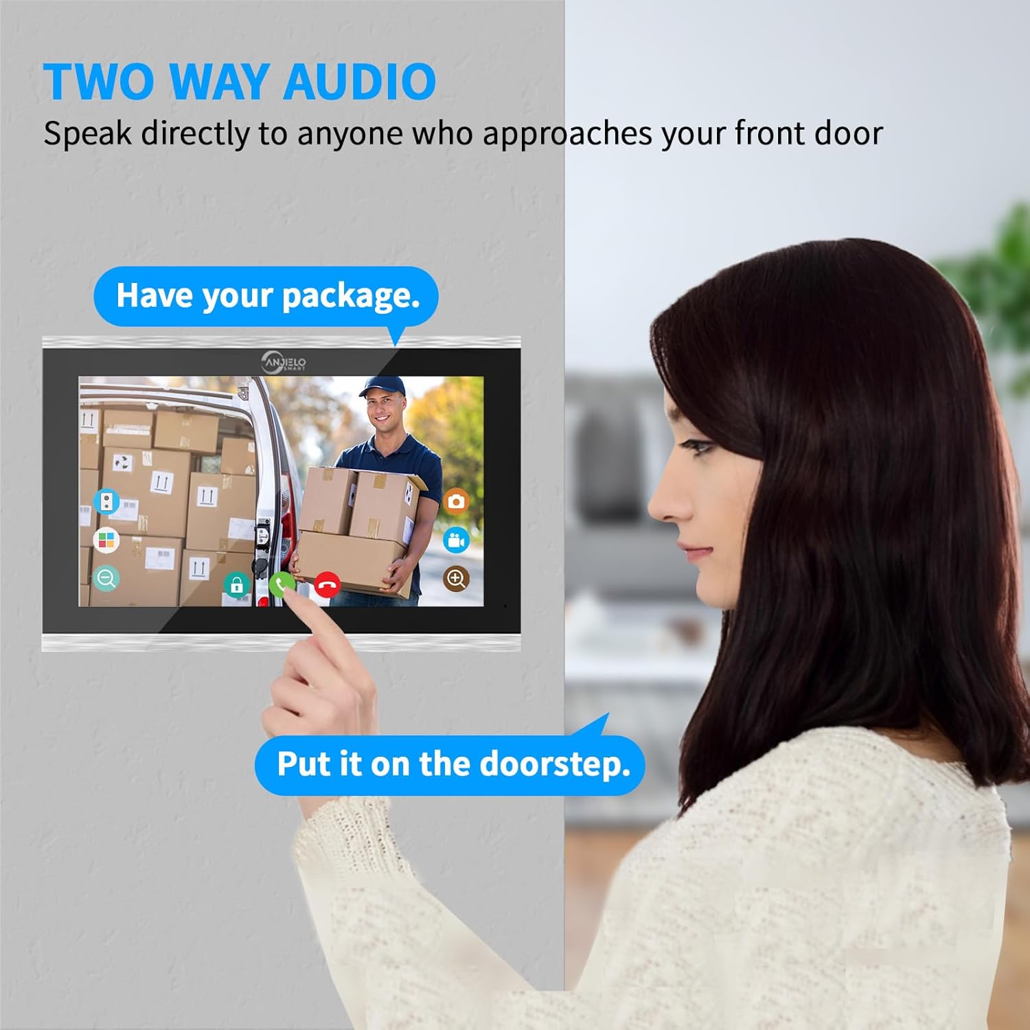 Inch Touch Screen Video Intercom with 1080P Wired Doorbell System ...