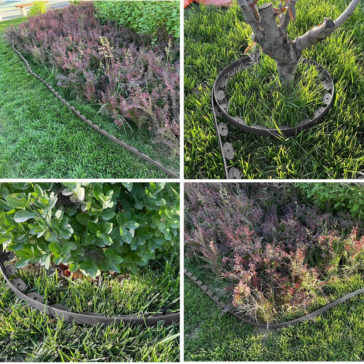 Black Flexible Lawn Edging 10m x 5cm with 30 Fixing Nails, Plastic ...