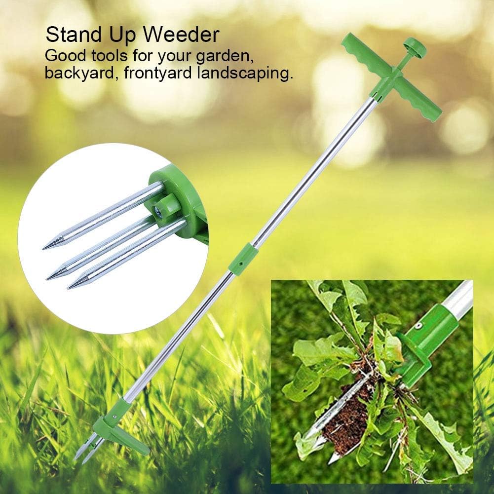 Weed puller, portable standing weeder hand tool, garden lawn root ...