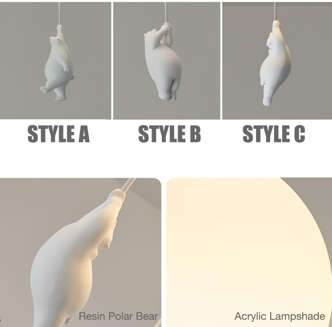 Childrens Ceiling Light White Acrylic Lampshade,Creative Polar Bear ...