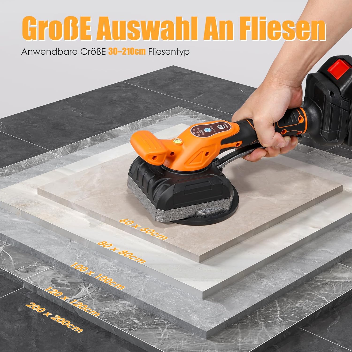 Machine de nivellement pour carrelage sans fil 21 V 130 mm ventouse 0 ...