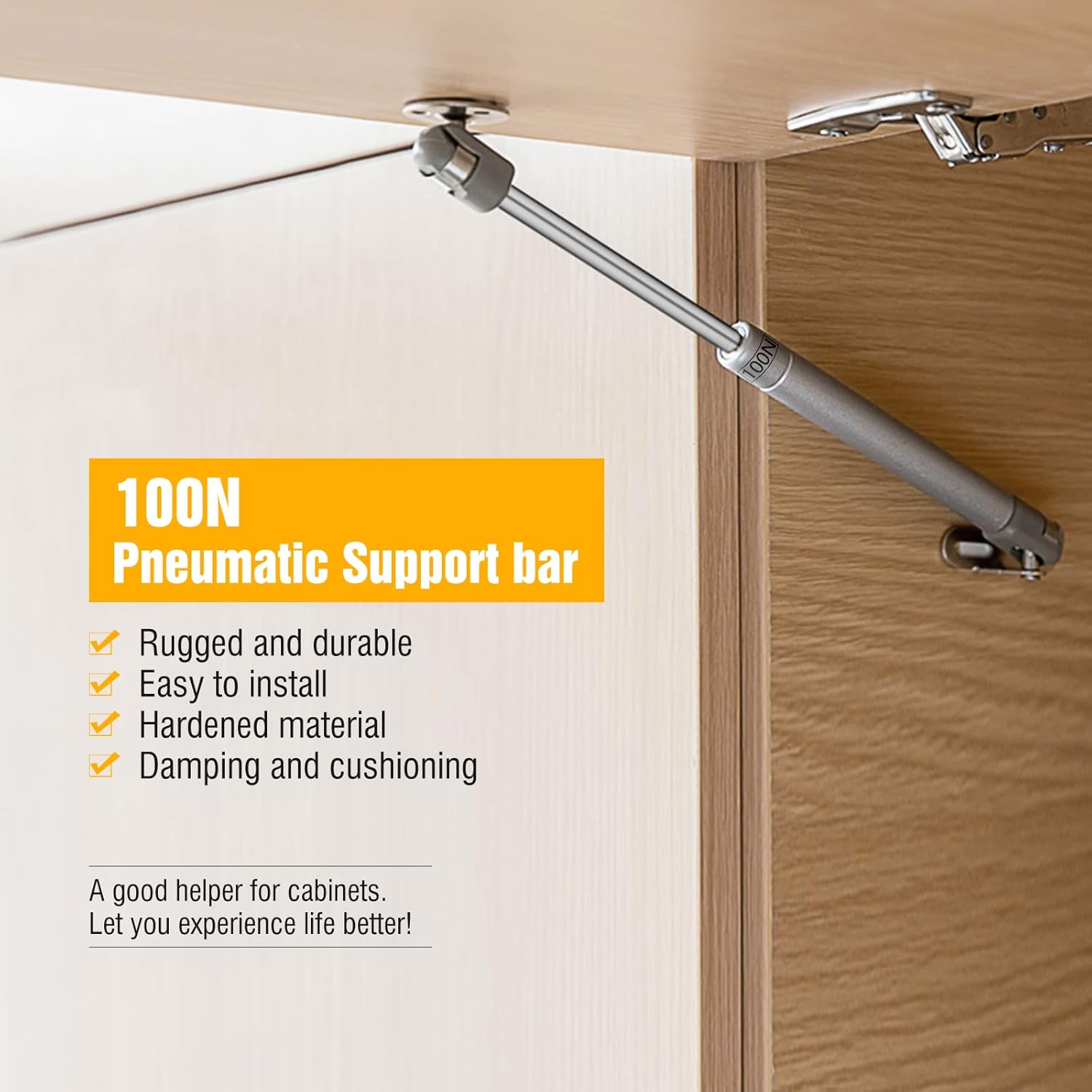 Set of 2 Gas Struts, 100 N/10 kg Furniture Spring Gas Shock Absorbers ...