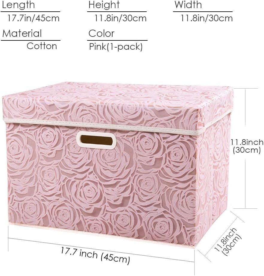 Larger Collapsible Storage Bin with Lid [1-Pack] Fabric Decorative ...