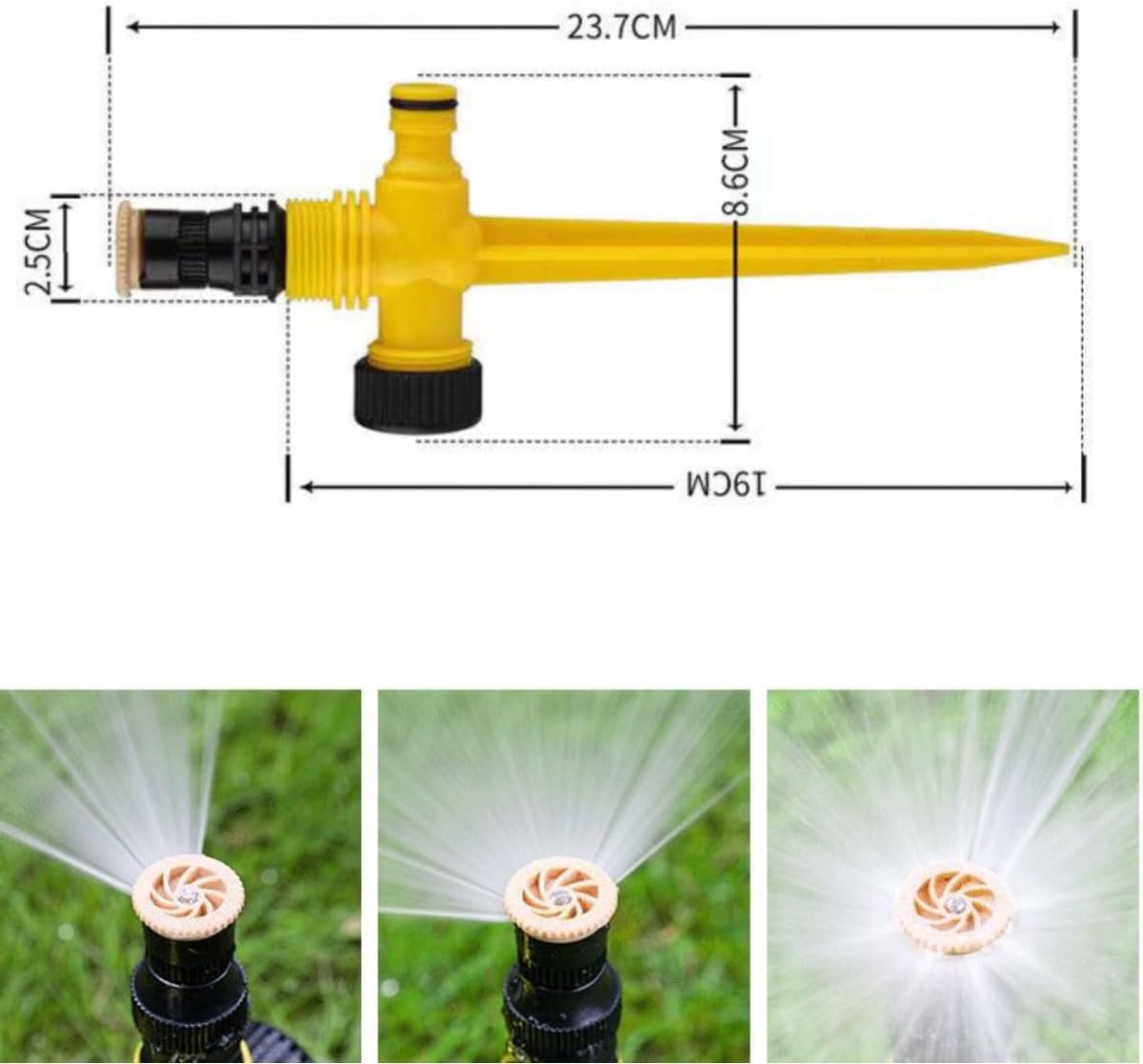 Aspersor automático de jardín de 360°, aspersor multifunción para riego ...