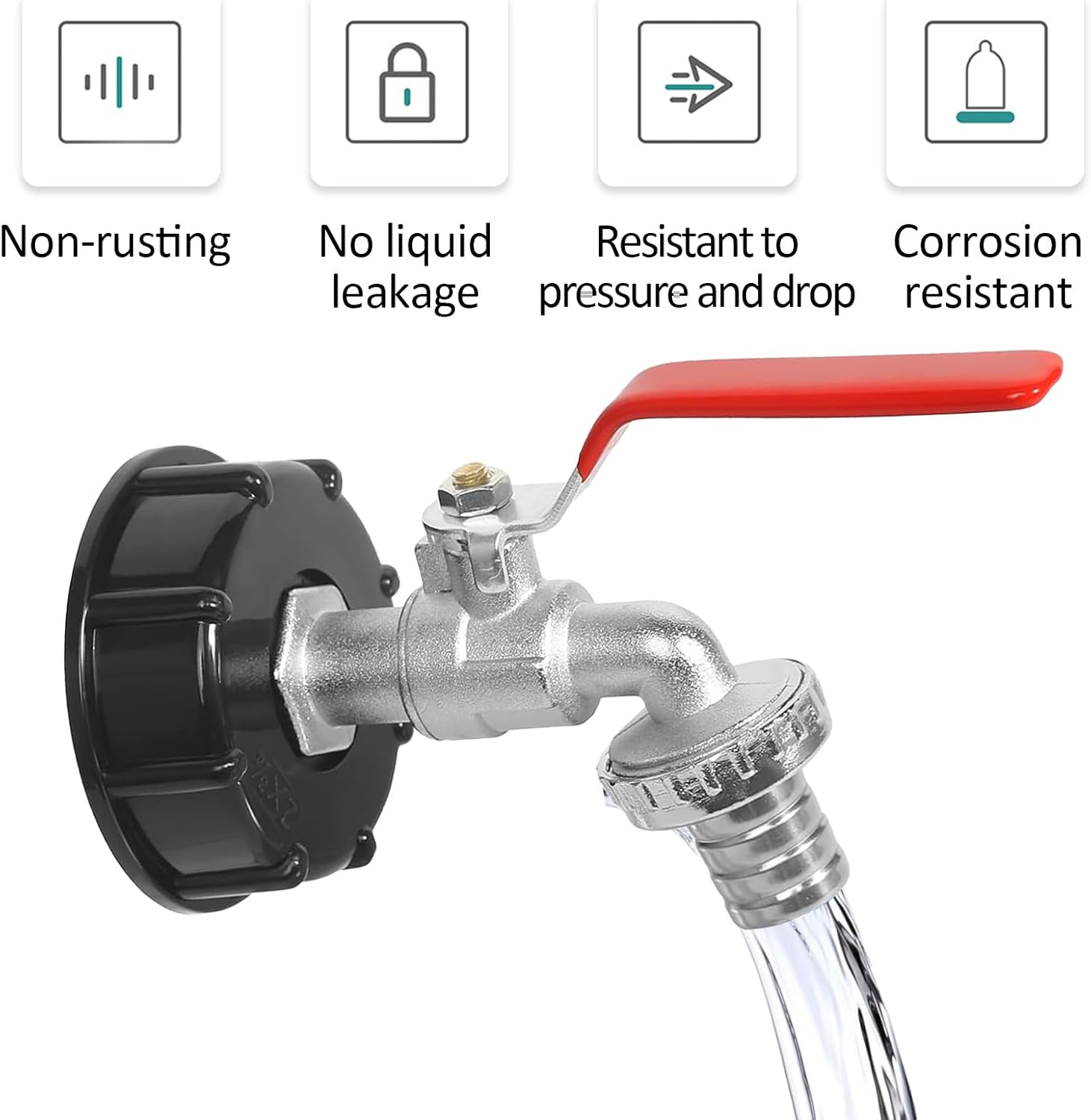 Vanne de vidange IBC , 1/2 pouce , pour réservoir d'eau de pluie de 1 000 litres , raccords de ...