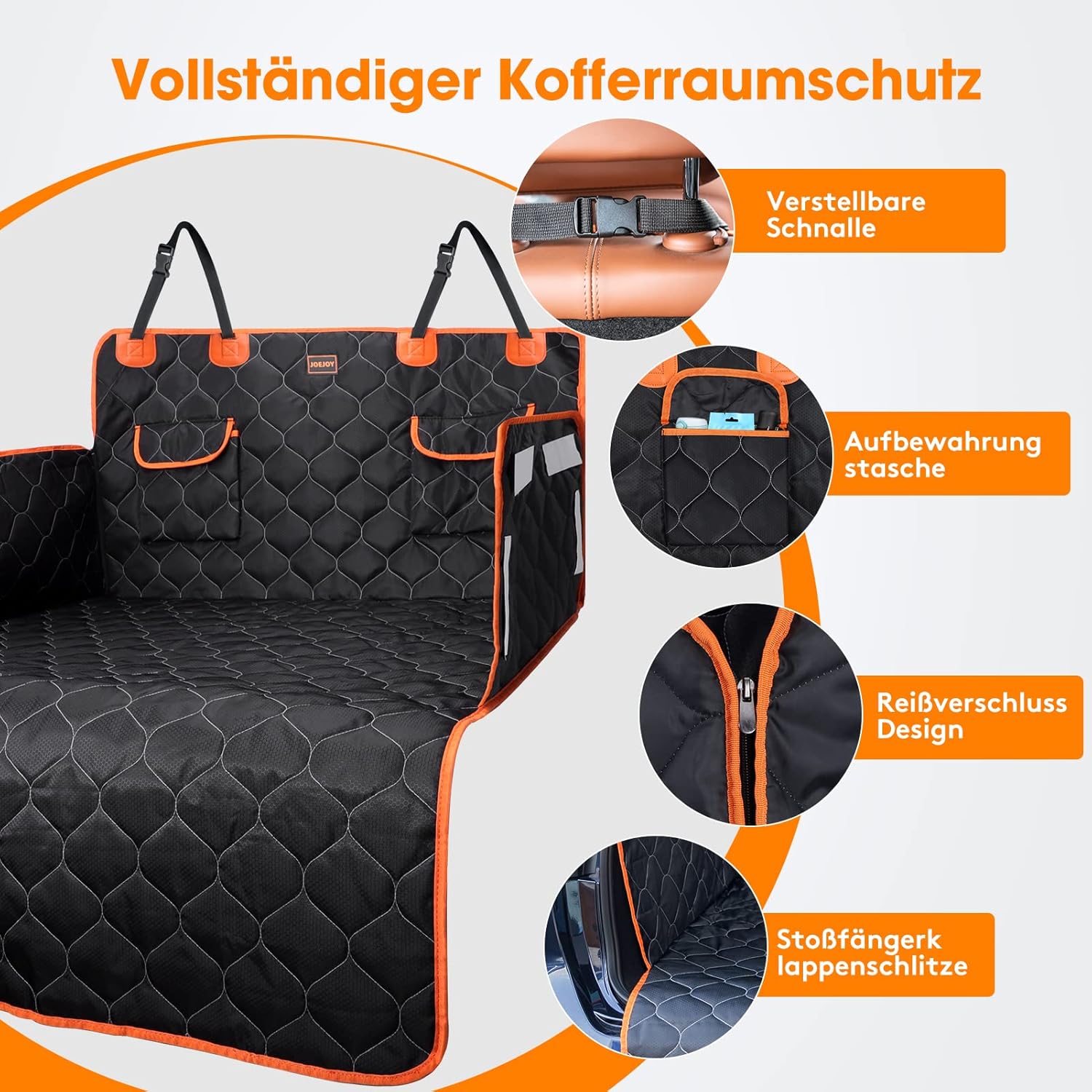 Dog trunk mat with side and loading sill protection, universal trunk ...