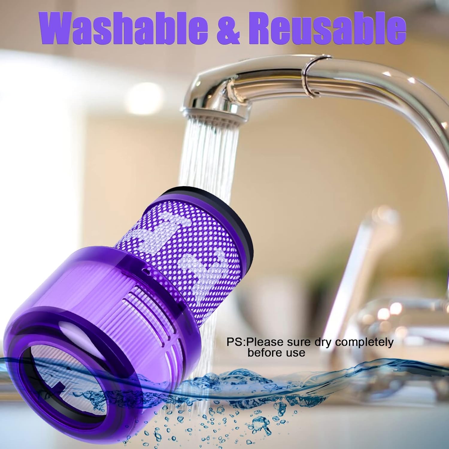 2 Pack Hepa Filters for Dyson v12 Detect Slim Absolute Extra Fluffy Total Clean Motorhead ...