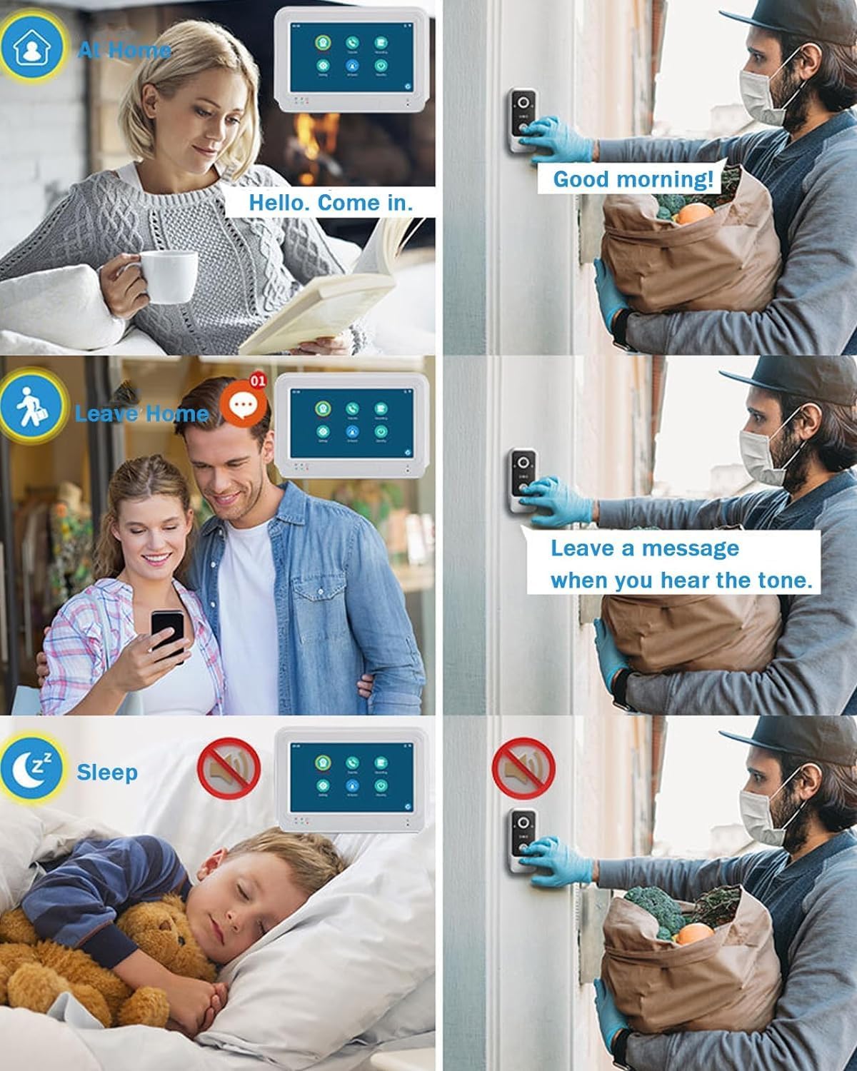 Tuya Video Intercom System with 7" Touch Screen, WiFi 1080P Video Entry ...