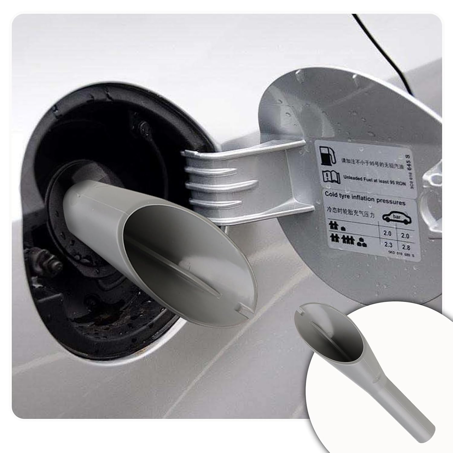 2Pcs Fuel Funnel for Ford Kit, Emergency Diesel Fuel Filler Funnel Grey ...