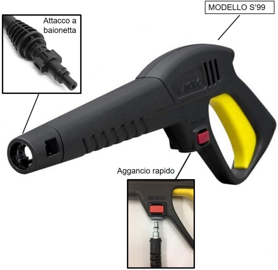 Pistolet à eau haute pression avec pistolet rotatif, compatible avec les nettoyeurs haute ...