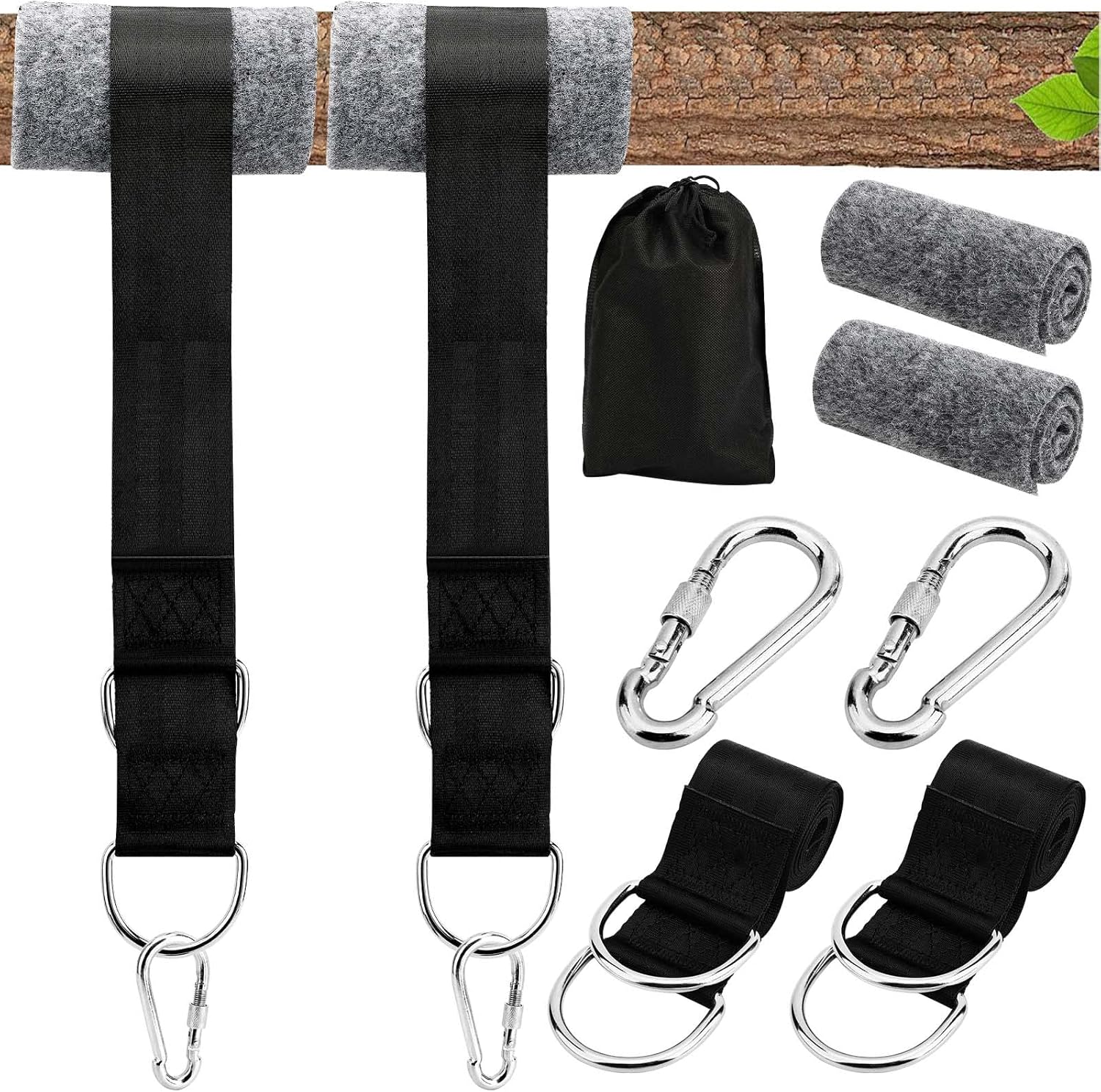 Support et fixation pour hamac, avec Mousquetons et Anneaux en D, 2 ...