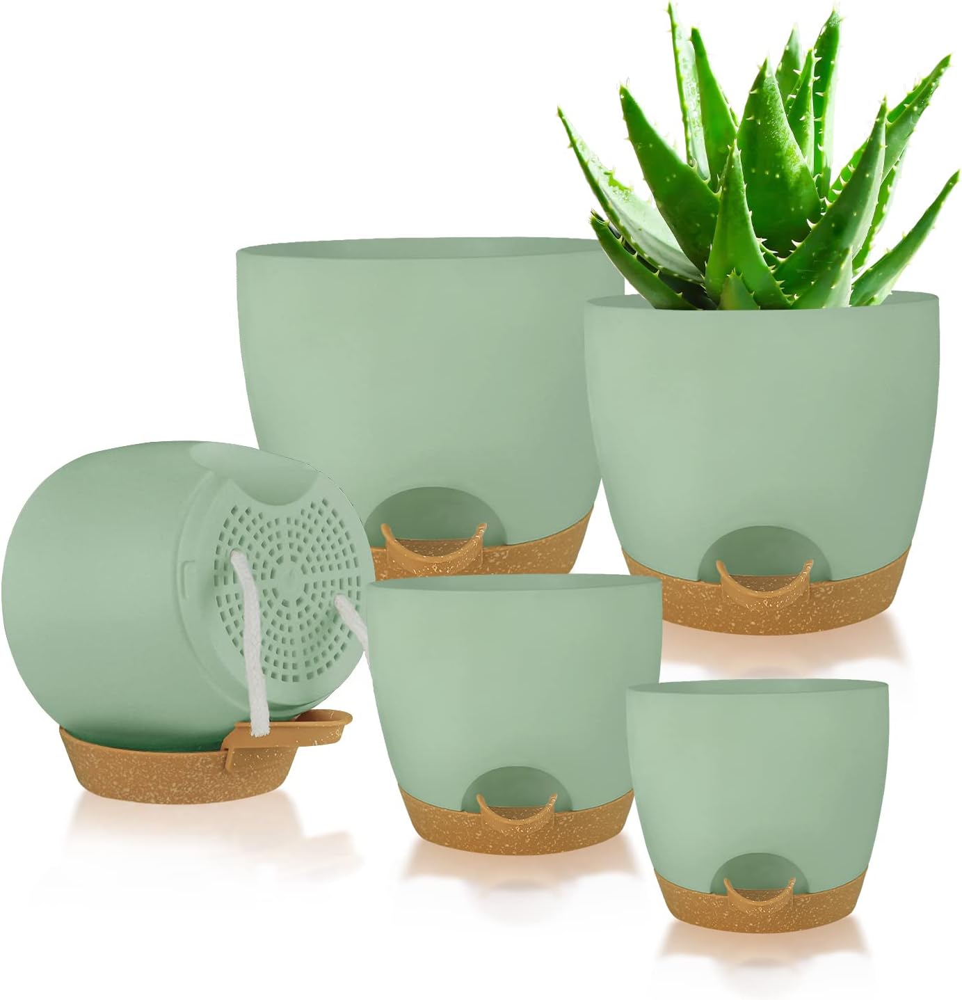 Pot de fleurs auto-arrosant avec trou de drainage, pots de fleurs pour ...