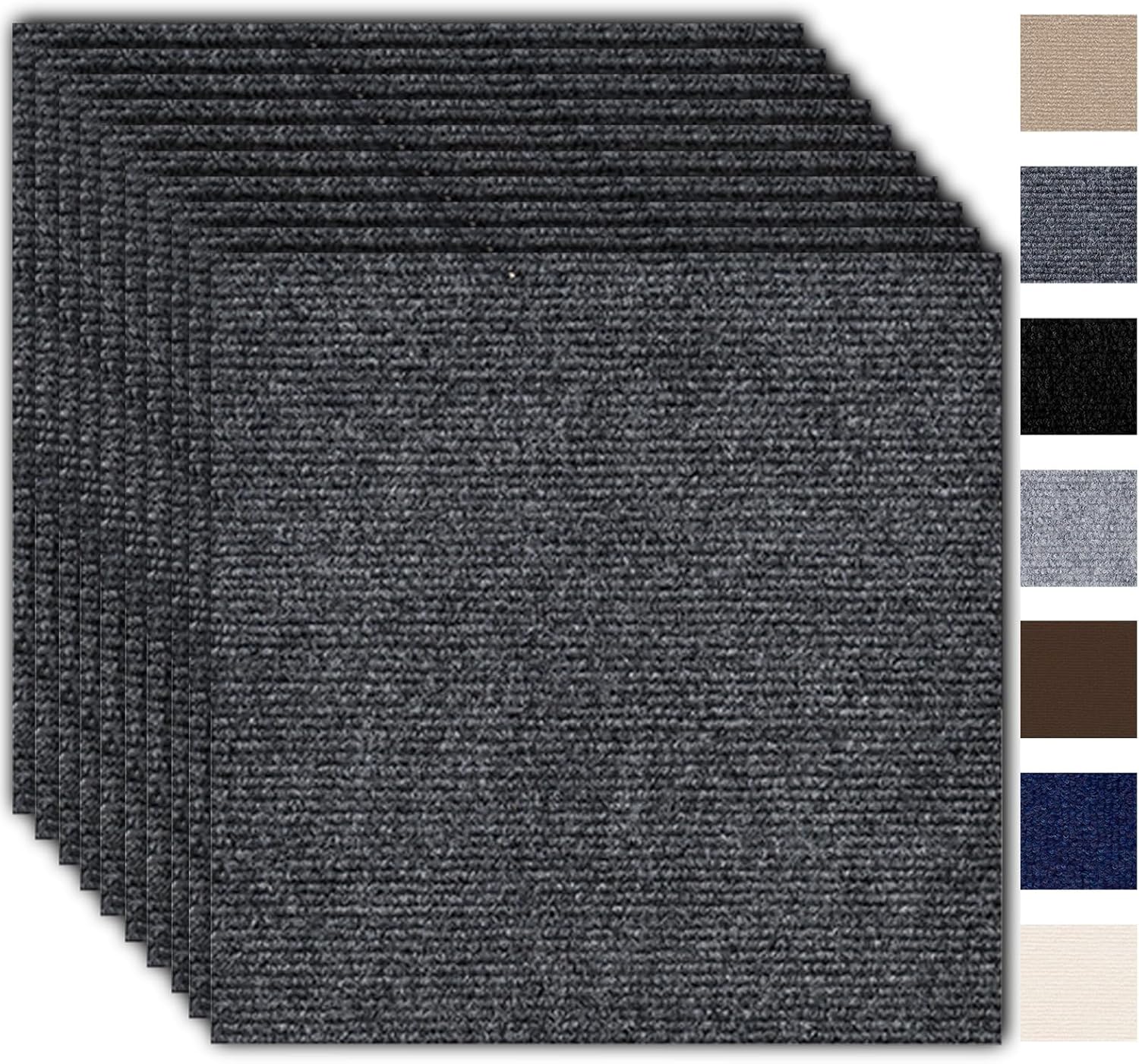 10 Pièces Dalle Moquette Autocollante 30x30 cm, Moquette Chambre Salon ...