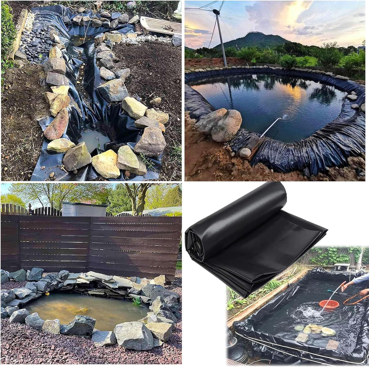 Durable HDPE Pond Liner for Outdoor Ponds, Preformed Pond Liner, Garden ...