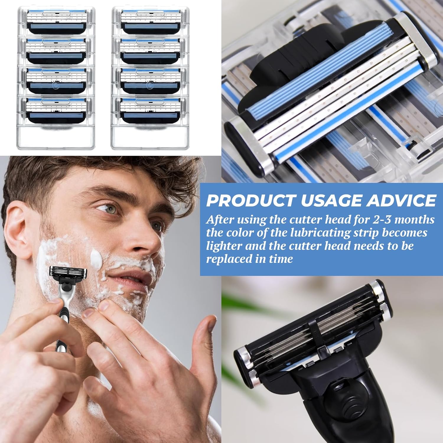 Recharges de lames de rasoir Mach 3, 20 Pièces Lames de Rasoir Mach 3 ...