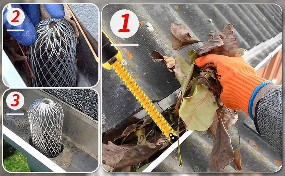 Pack of 4, Expandable Aluminum Gutter Filters to Prevent Blockage of ...