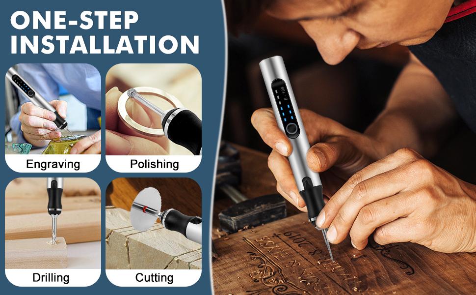 Cordless Electric Engraver Pen, Multifunction Engraving Tool, Mini DIY ...
