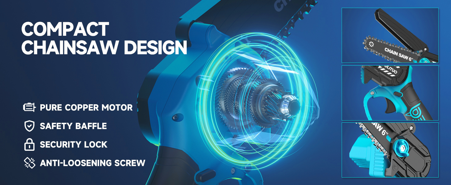 Mini Chainsaw Cordless, 6 Inch Electric Chain Saw Small Chainsaw ...