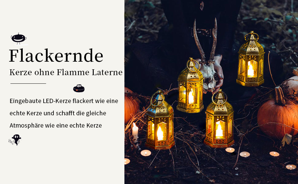 Mini lanternes LED d'extérieur – Lot de 10 bougeoirs décoratifs dorés ...