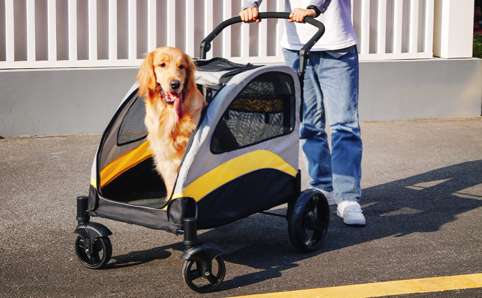 Hundebuggy XXL Große Hunde, Hundewagen bis 60kg, Faltbar Hunde buggy ...