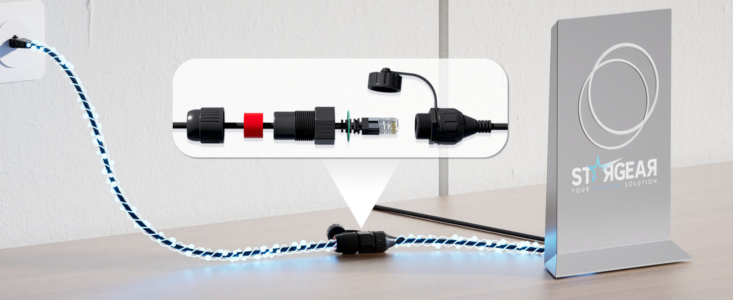 STARGEAR Starlink Cable SPX to RJ45 Adapter, Starlink Ethernet Adapter ...