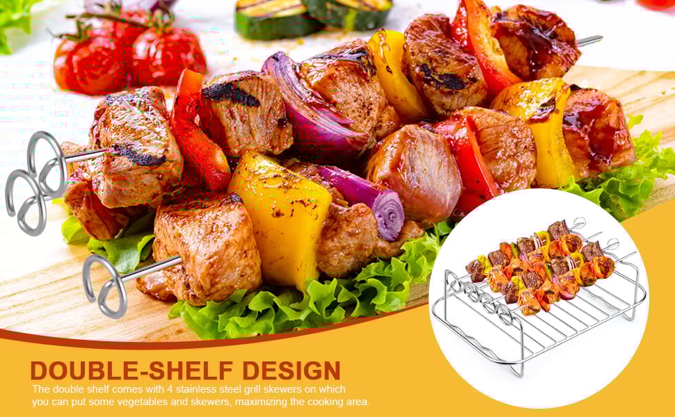 Accessoires pour Friteuse en Acier Inoxydable 304, Support Multifonction Double Couche avec ...