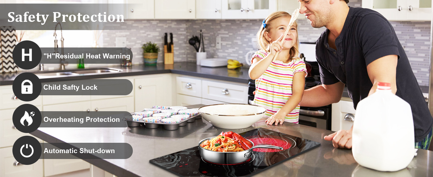 Plaque Vitrocéramique 2 Feux, Hobsir Plaque de Cuisson électrique ...