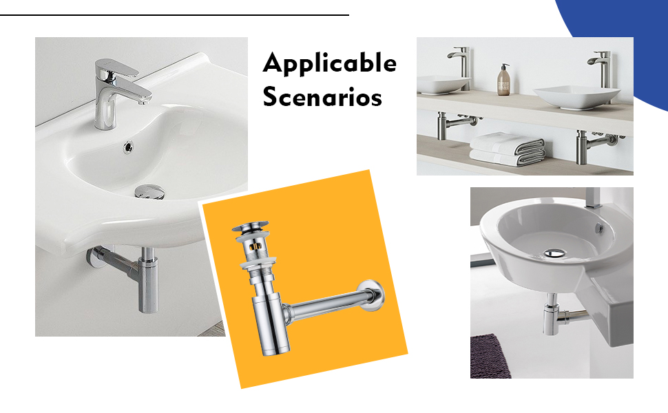 Kit de vidage universel et siphon pour lavabo avec trop-plein, valve ...