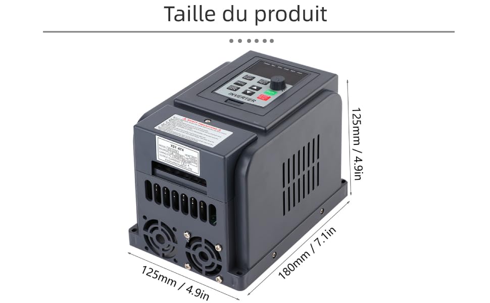 SJLERST Onduleur VFD, convertisseur de fréquence VFD 1,5 kW monophasé 220VAC entrée triphasé ...