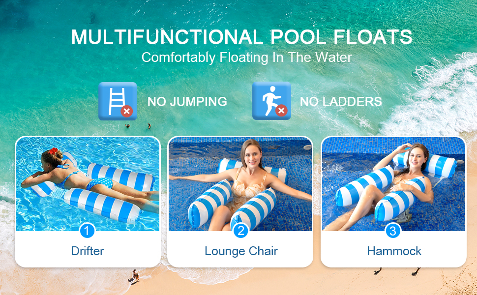 Set of 2 Adult Pool Floats Inflatable Pool Mattress Pool Games ...