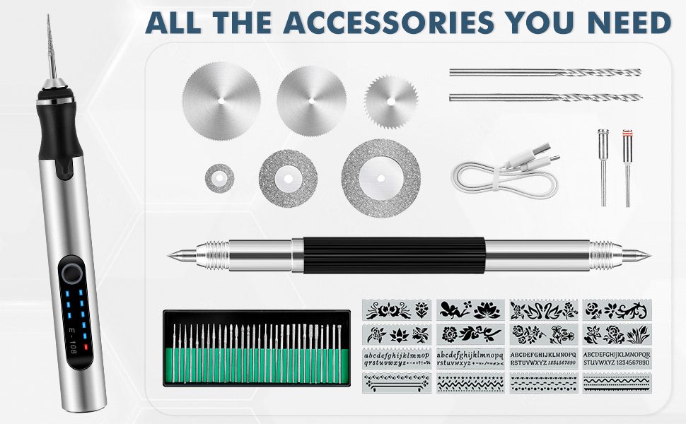 Cordless Electric Engraver Pen, Multifunction Engraving Tool, Mini DIY ...