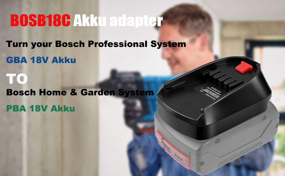 BOSB18C battery adapter for Bosch Professional 18V System battery GBA ...
