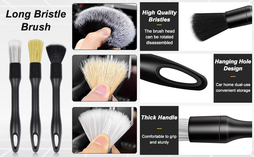 Set of 5 replaceable car cleaning brushes, automatic cleaning brushes ...