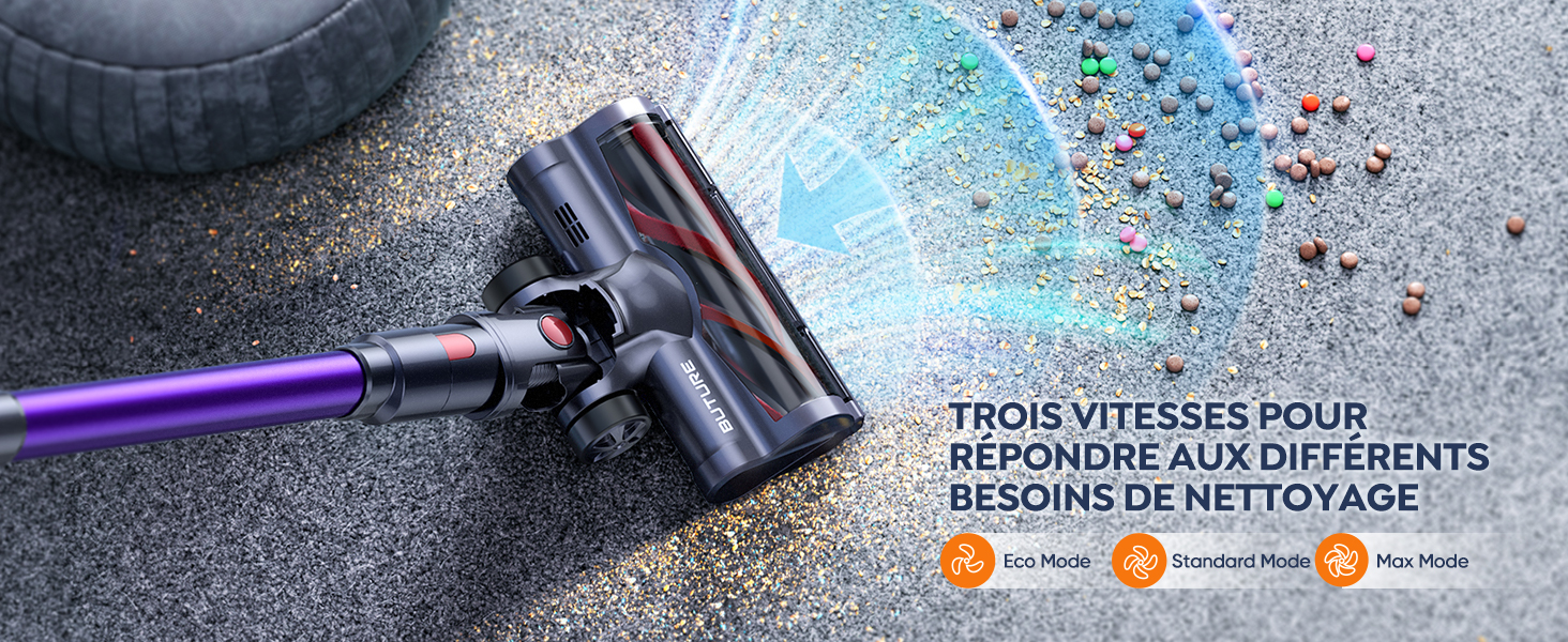 BuTure Aspirateur Balai sans Fil, 550W/48KPa Aspirateur sans Fil ...