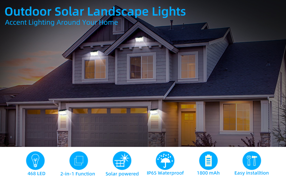 COMELY Luce solare da esterno a 468 LED con sensore di movimento - IP65 ...