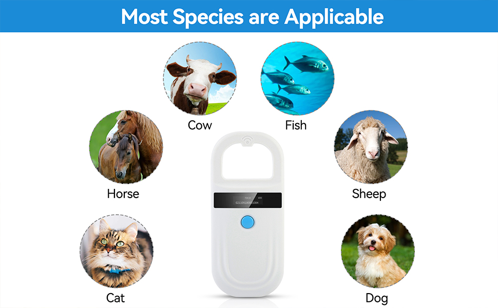 Pet ID Reader, 134.2KHz Animal Microchip Reader, Animal Microchip ...