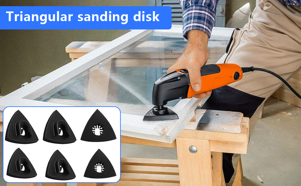 6 Pièces Patin de Ponçage pour Outil Multifonction, Patin de Ponçage ...