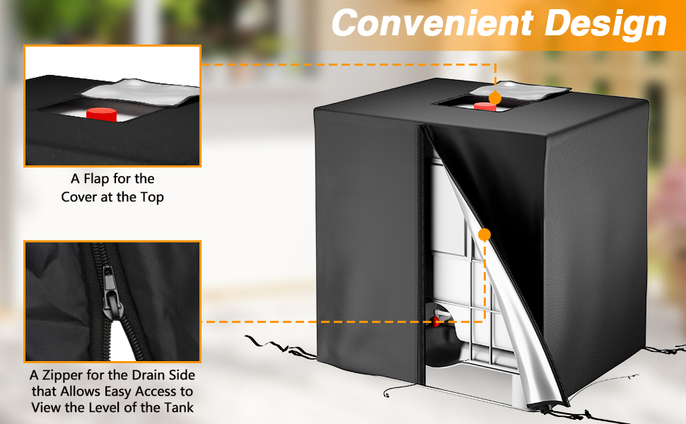 IBC Tote Cover,Black Water Tank Rainwater Tank Cover,420D Heavy Duty ...