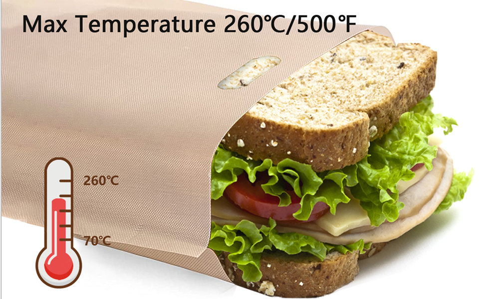 Pack of 10 Toaster Bags, Reusable Non-Stick Toast Bags Toaster Sandwich ...