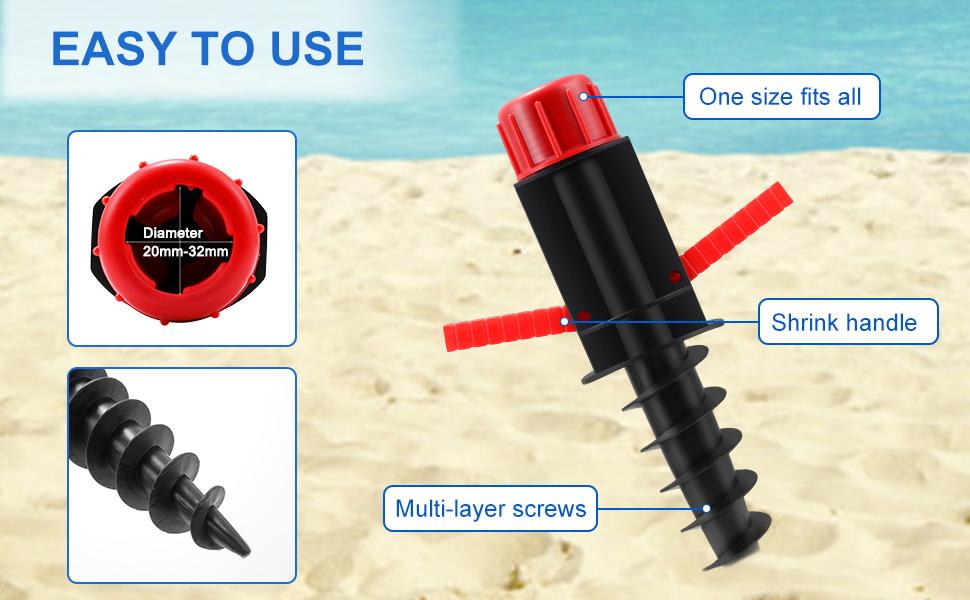 Parasol stand, ground cover for parasols, strong ground stakes with ...