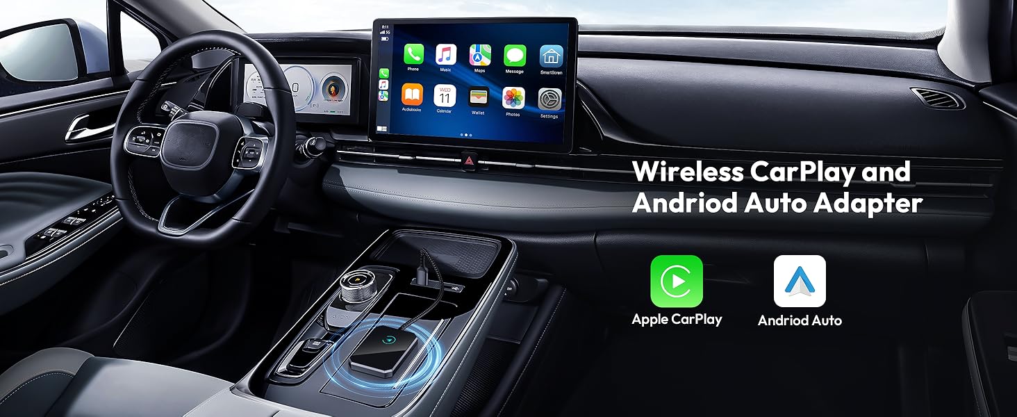 Adaptador inalámbrico CarPlay, nuevo adaptador Bluetooth CarPlay (2024), convierte CarPlay ...