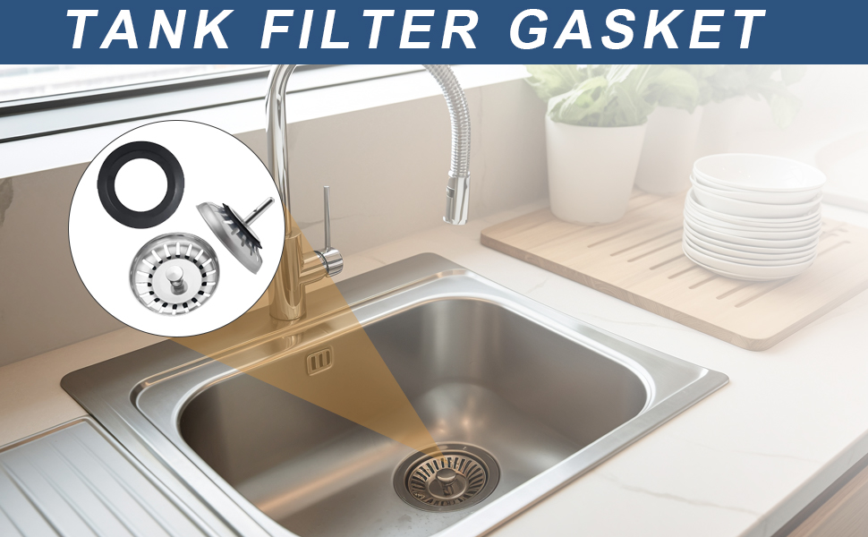 6 Pieces Kitchen Sink Gasket, Silicone Gasket for Filter Baskets ...