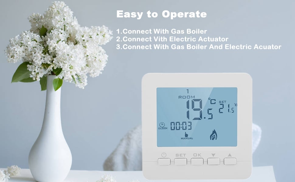 Ej.Life Thermostats Programmables pour la Maison Contrôleur de Température de Chauffage ...